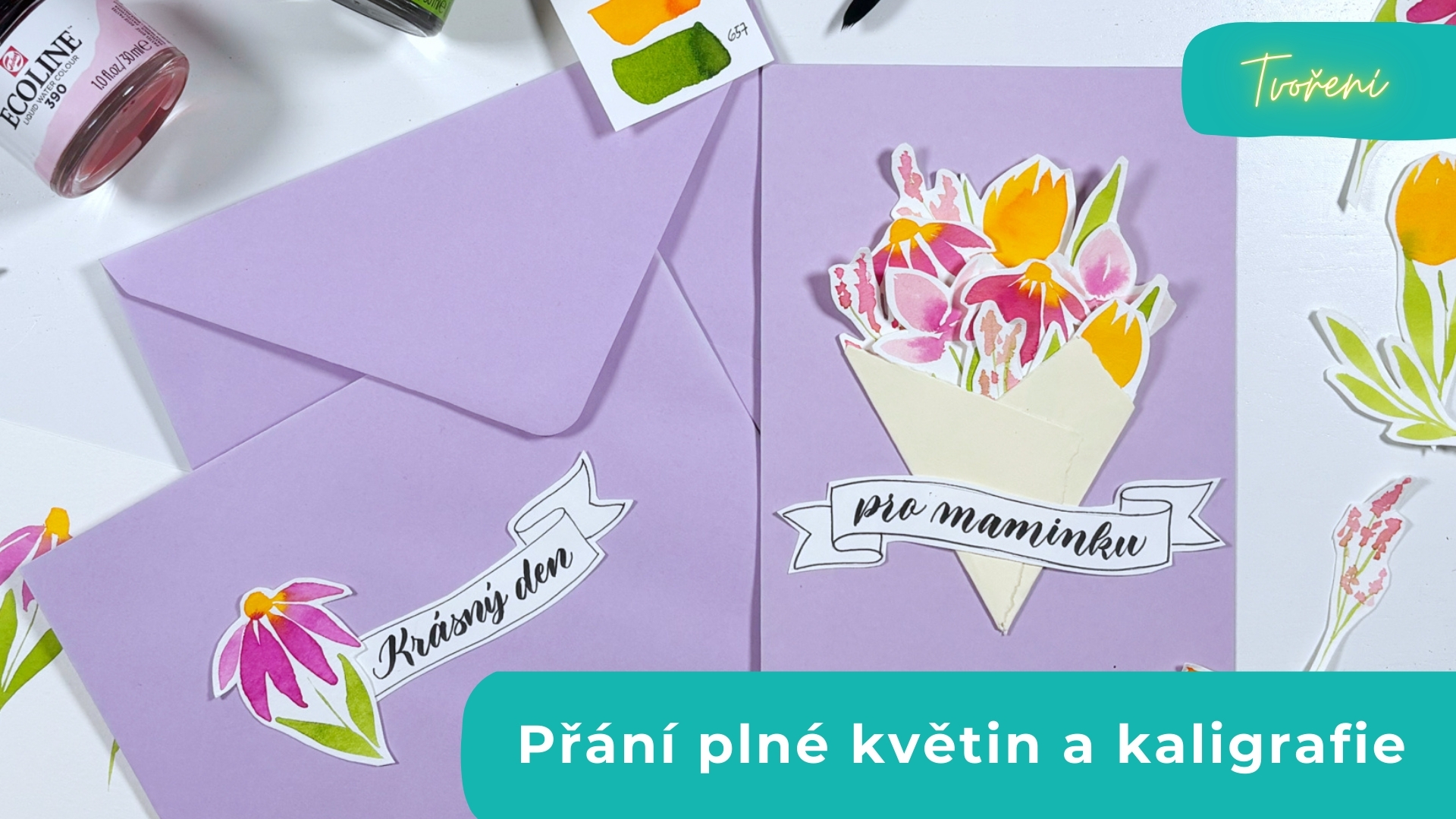 🌸 Den matek – přání plné květin a kaligrafie (DIY návod) - Brushpen.cz
